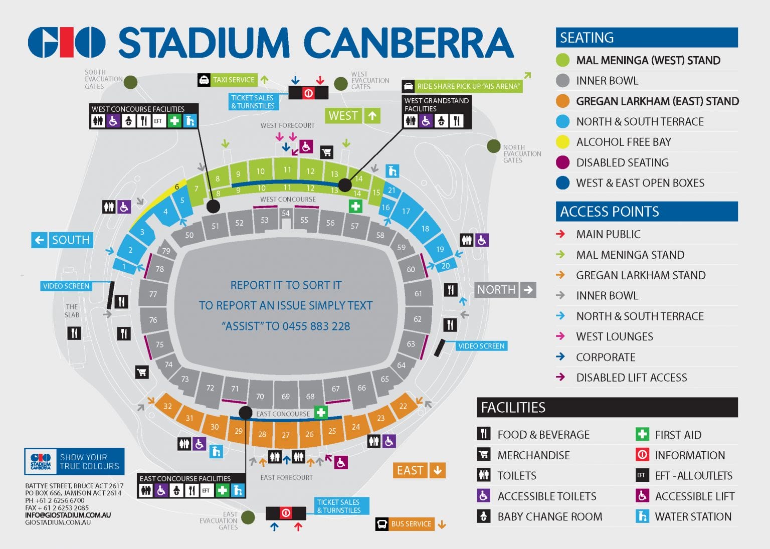 Seating Plan - GIO Stadium Canberra