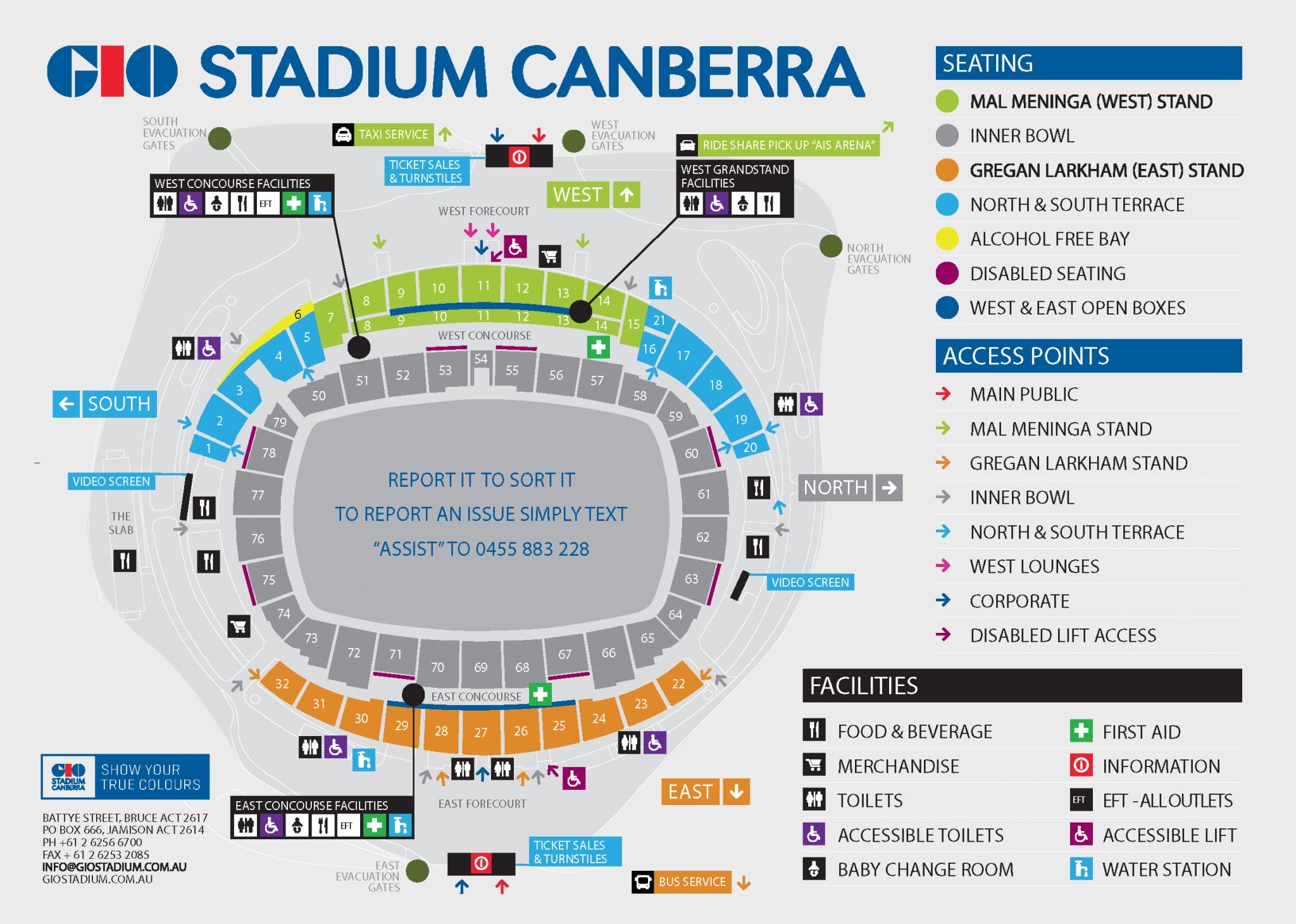 Seating Plan - GIO Stadium Canberra