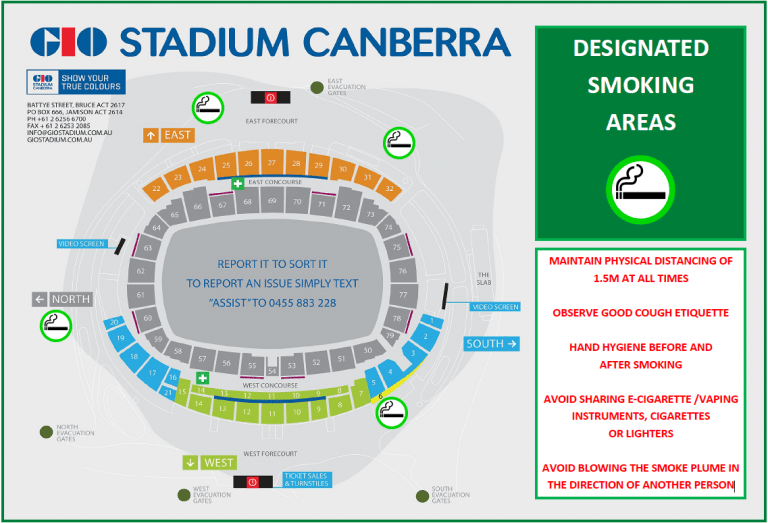 Stadium Maps - GIO Stadium Canberra