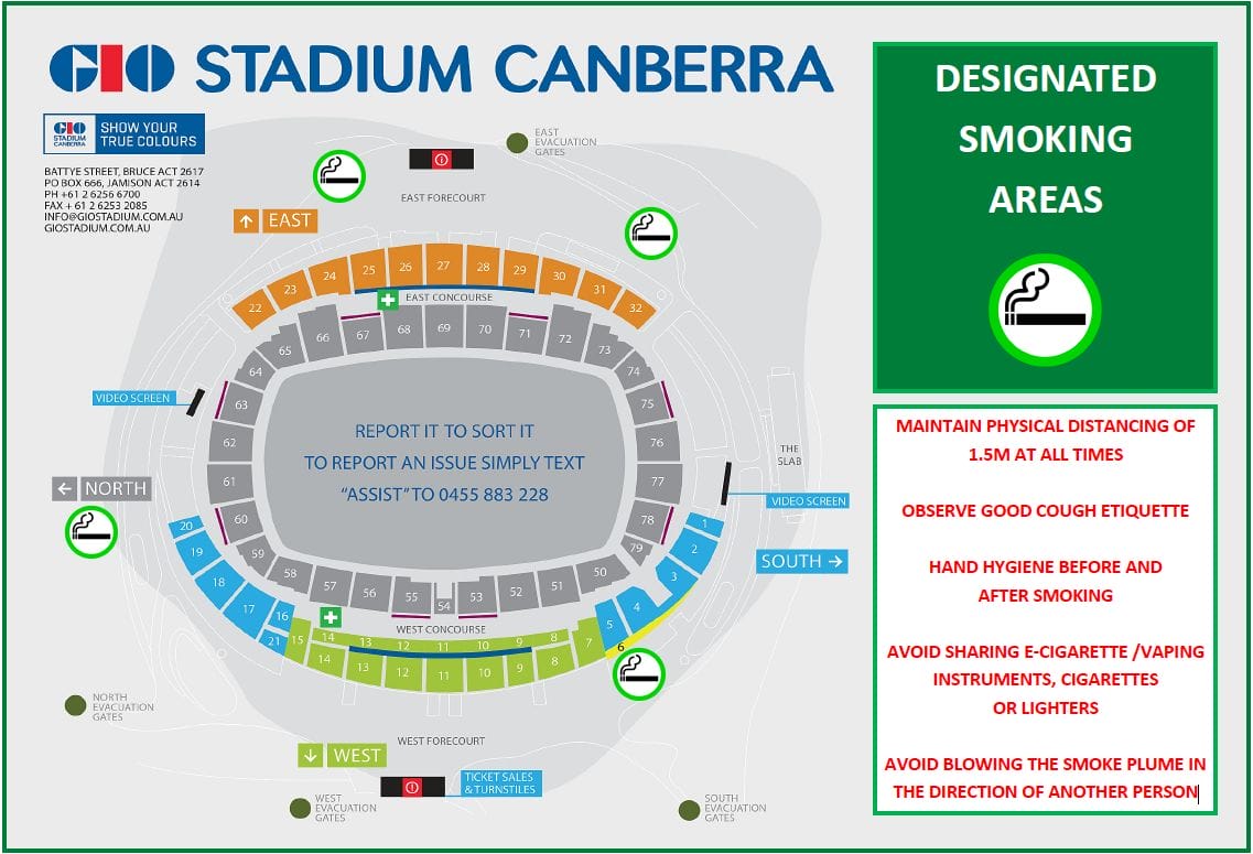 Stadium Maps - GIO Stadium Canberra