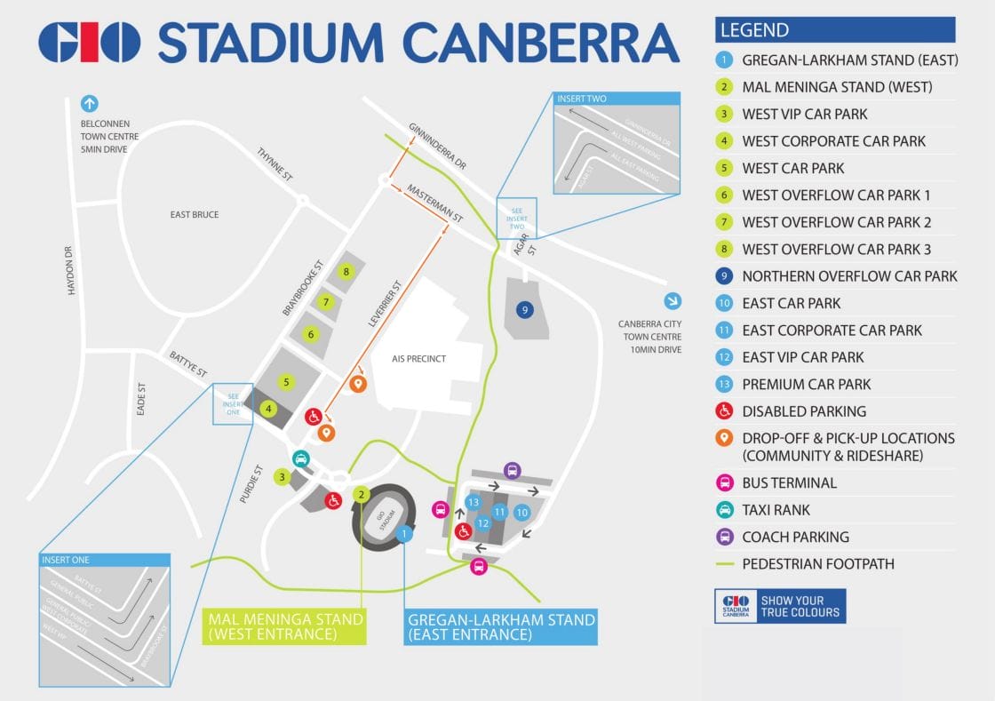 Travelling to GIO Stadium Canberra - GIO Stadium Canberra